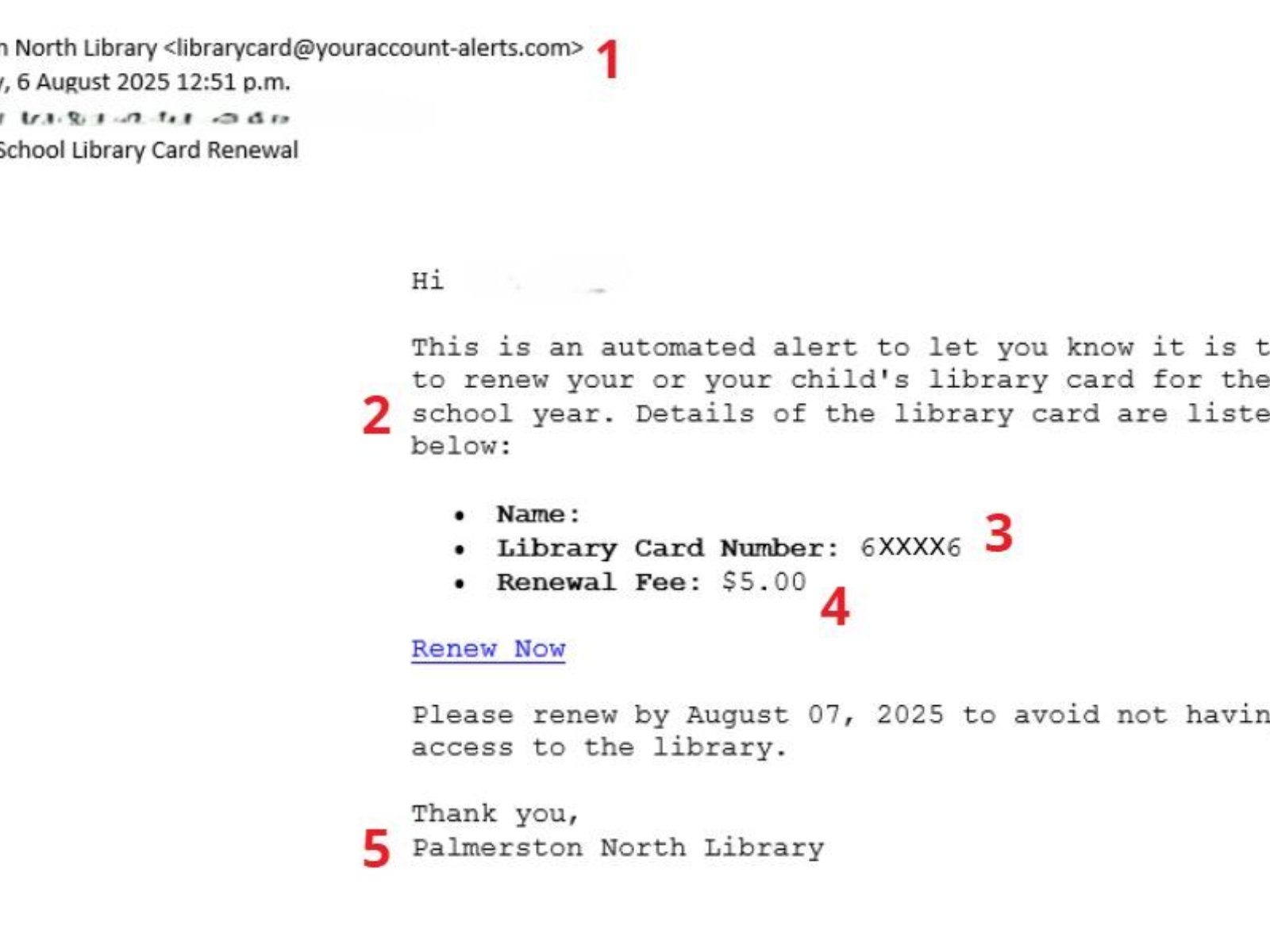 Palmerston North City Library | Membership Renewal Reminders